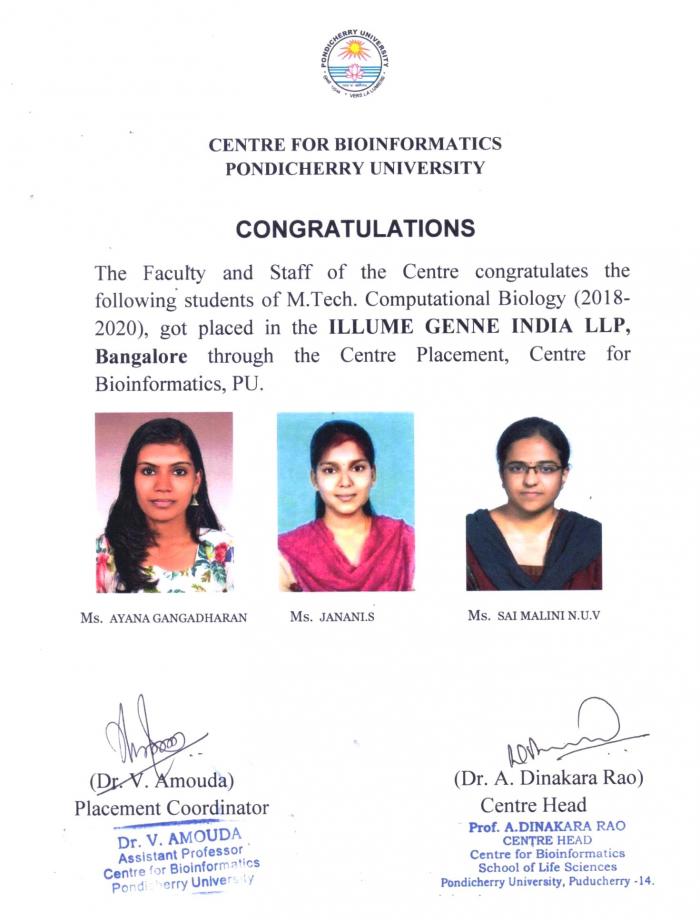 Students Achievement - Congratulations Message | Pondicherry University