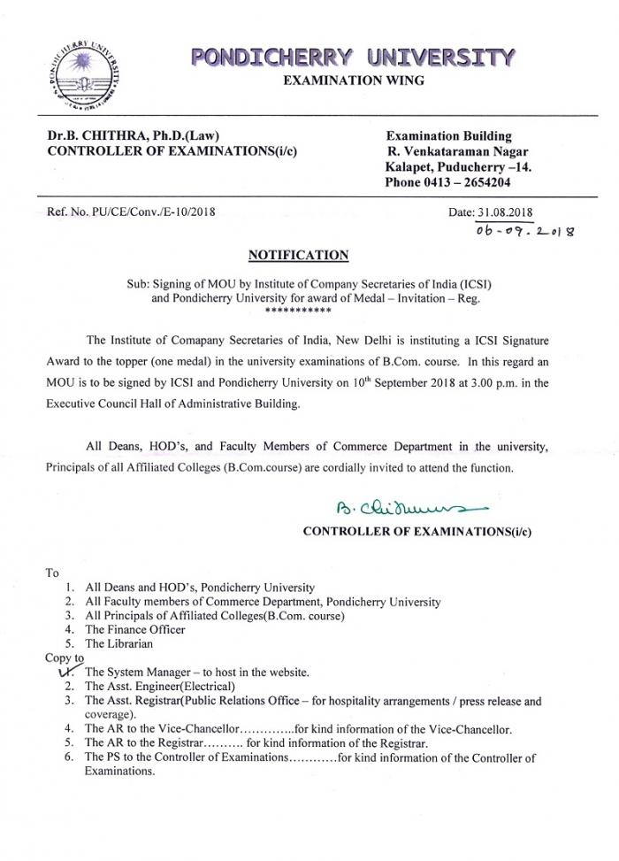 Signing of MOU by Institute of Company Secretaries of India (ICSI ...